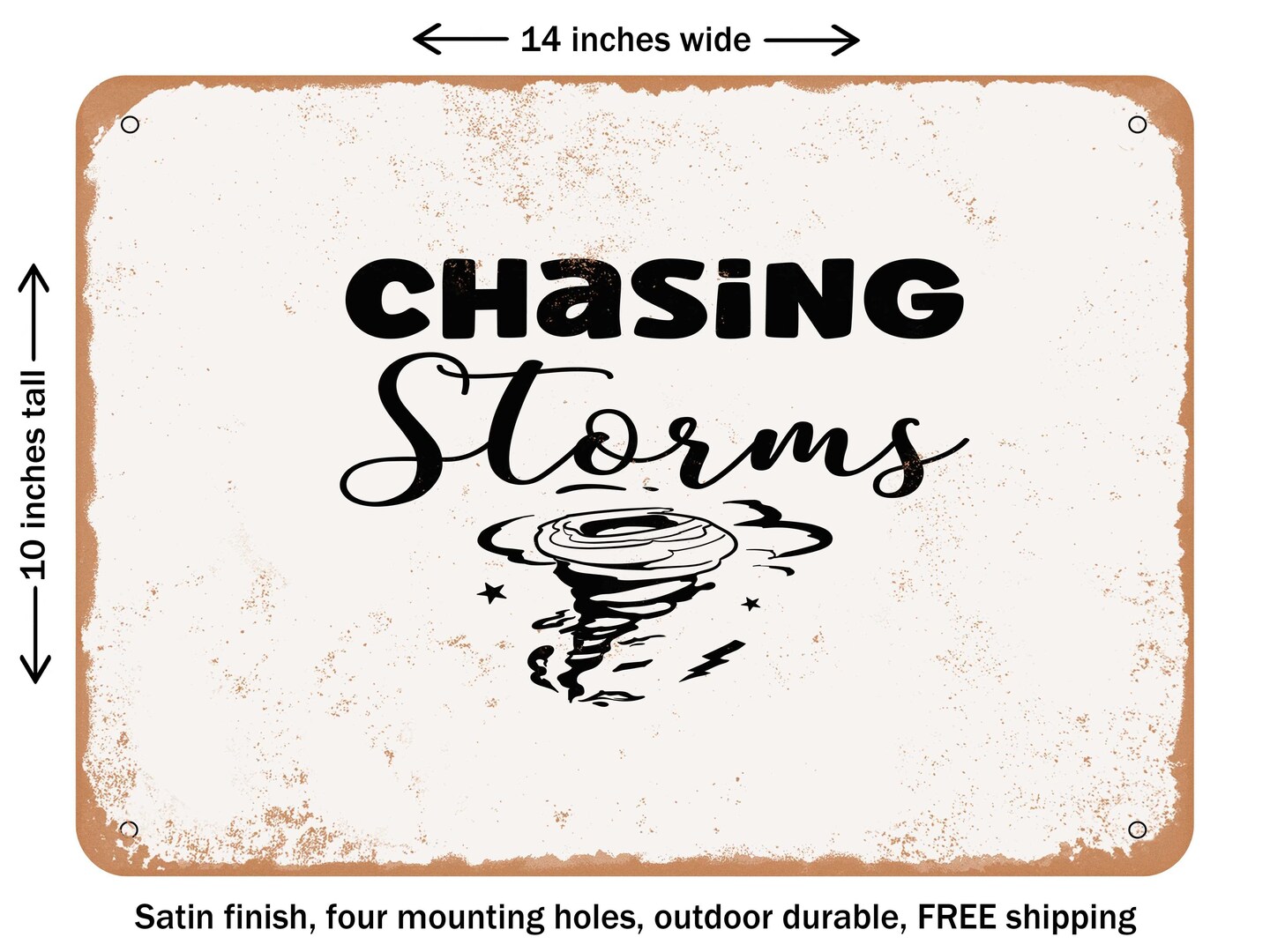 DECORATIVE METAL SIGN - Chasing Storms - Vintage Rusty Look | Michaels