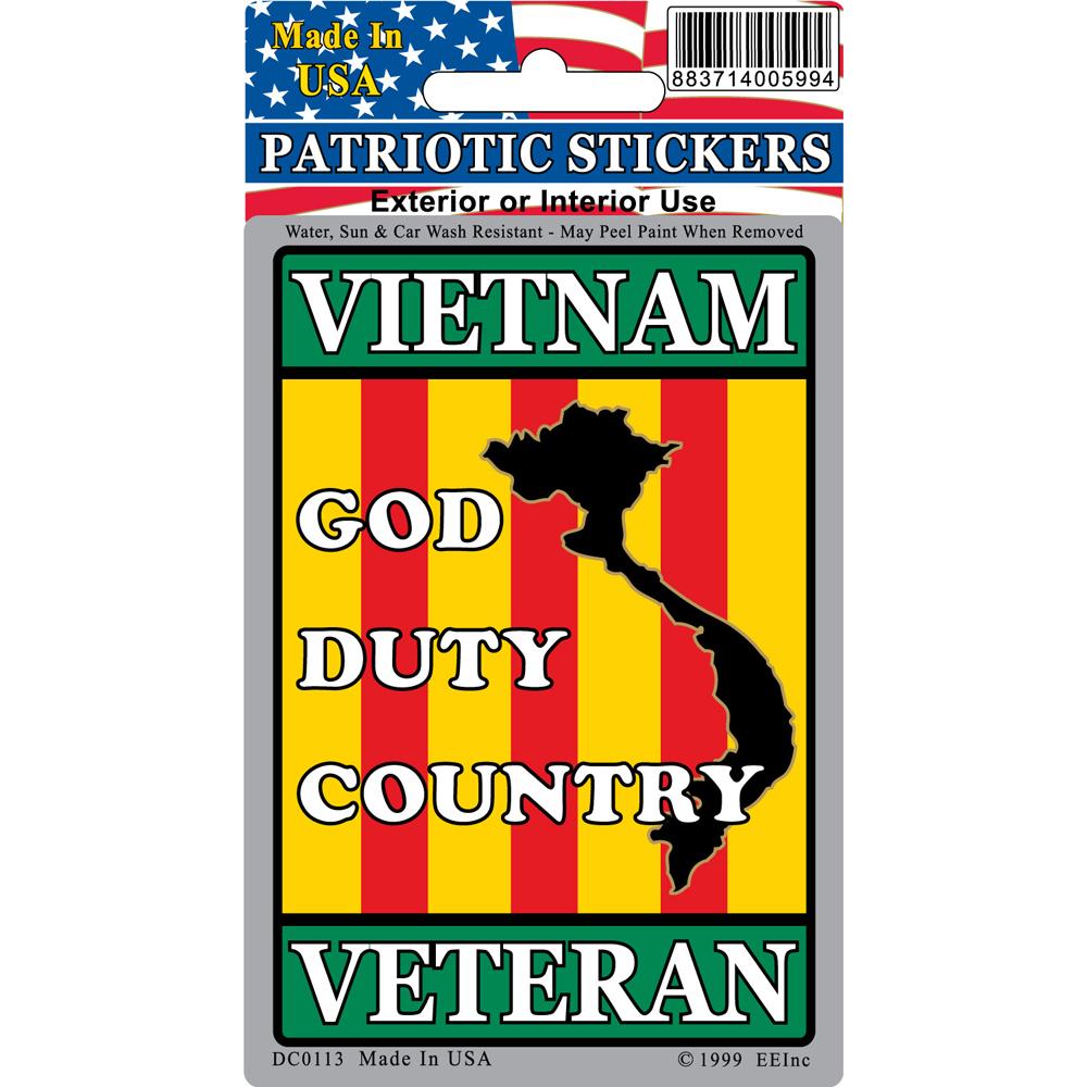 Vietnam Veteran God Duty Country Patriotic Sticker | Michaels
