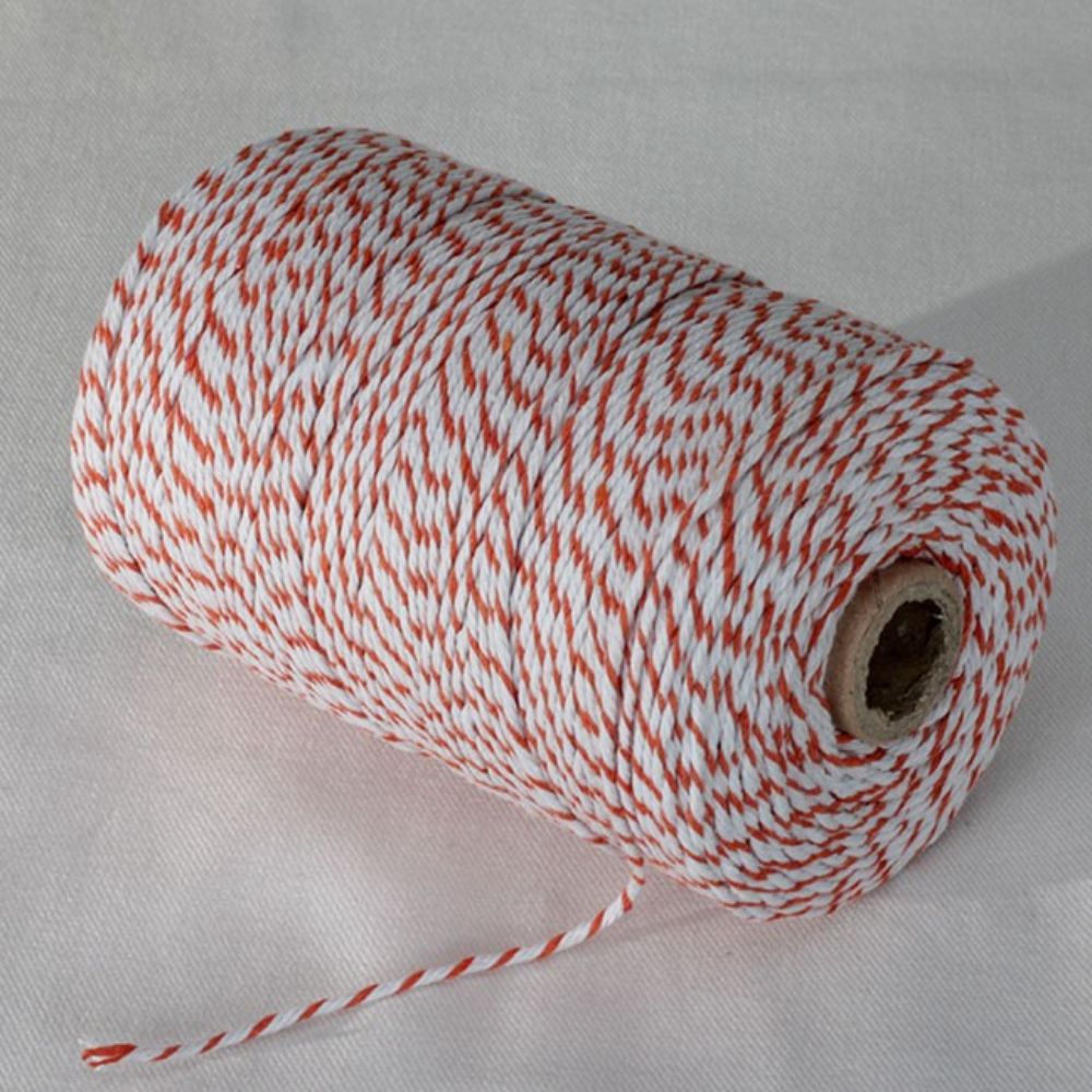 The Ribbon People Orange and White Striped Pattern Craft Twine 0.05" x ...
