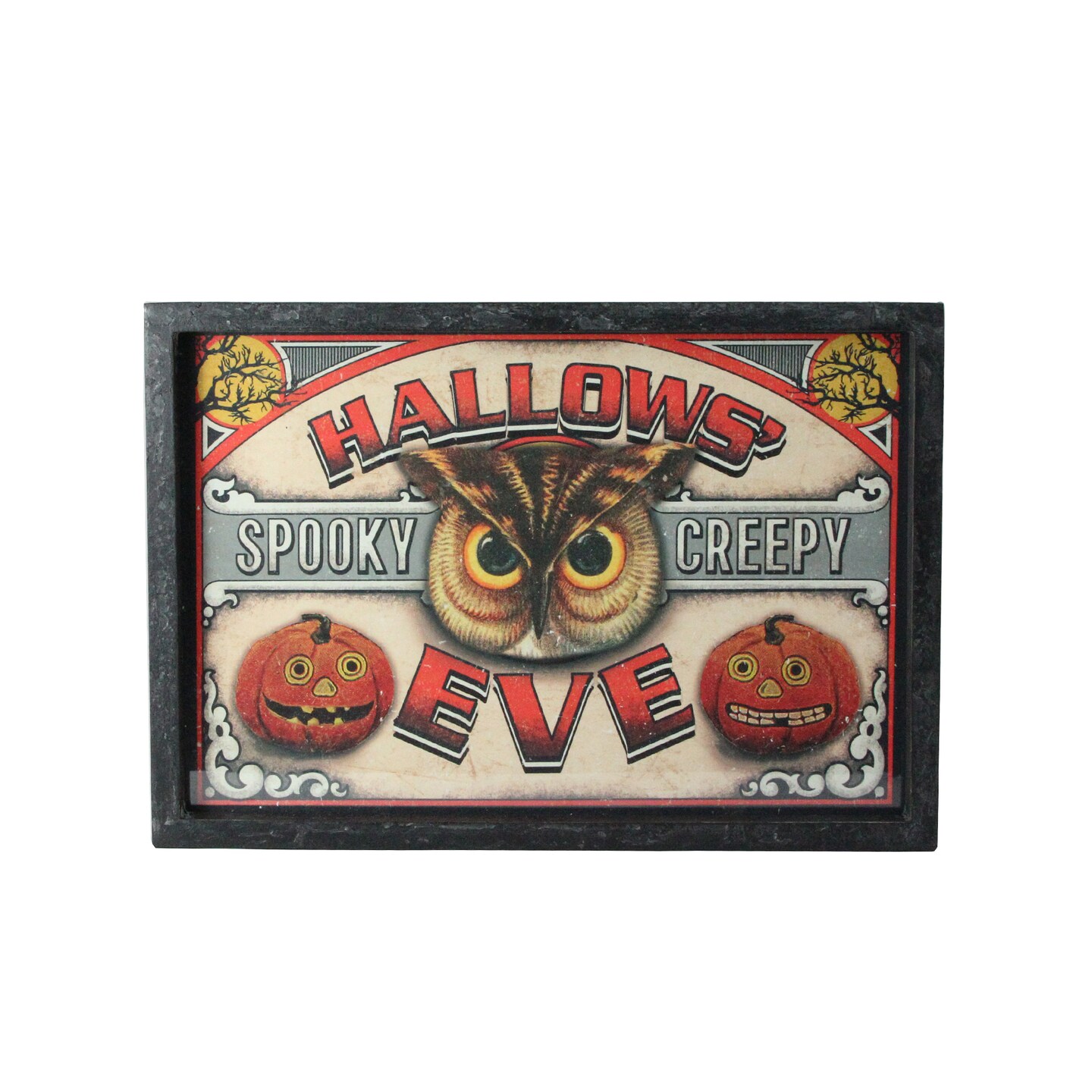 Raz Black and Red "HALLOWS' EVE" Framed Rectangular Wall Art 11" x 16 ...