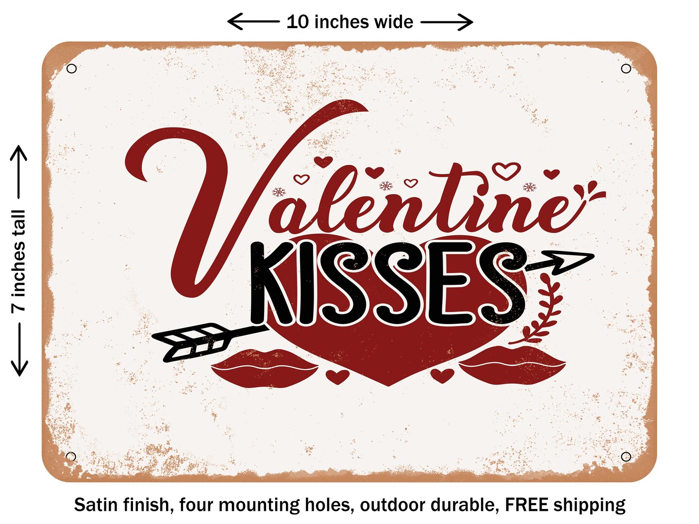 DECORATIVE METAL SIGN - Valentine Kisses - Vintage Rusty Look | Michaels