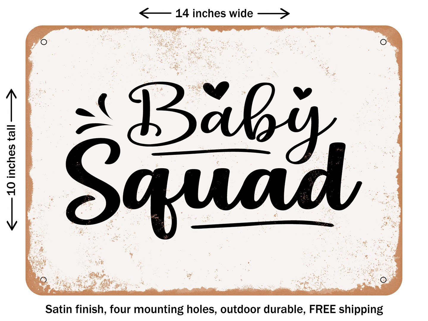 DECORATIVE METAL SIGN - Baby Squad - Vintage Rusty Look | Michaels