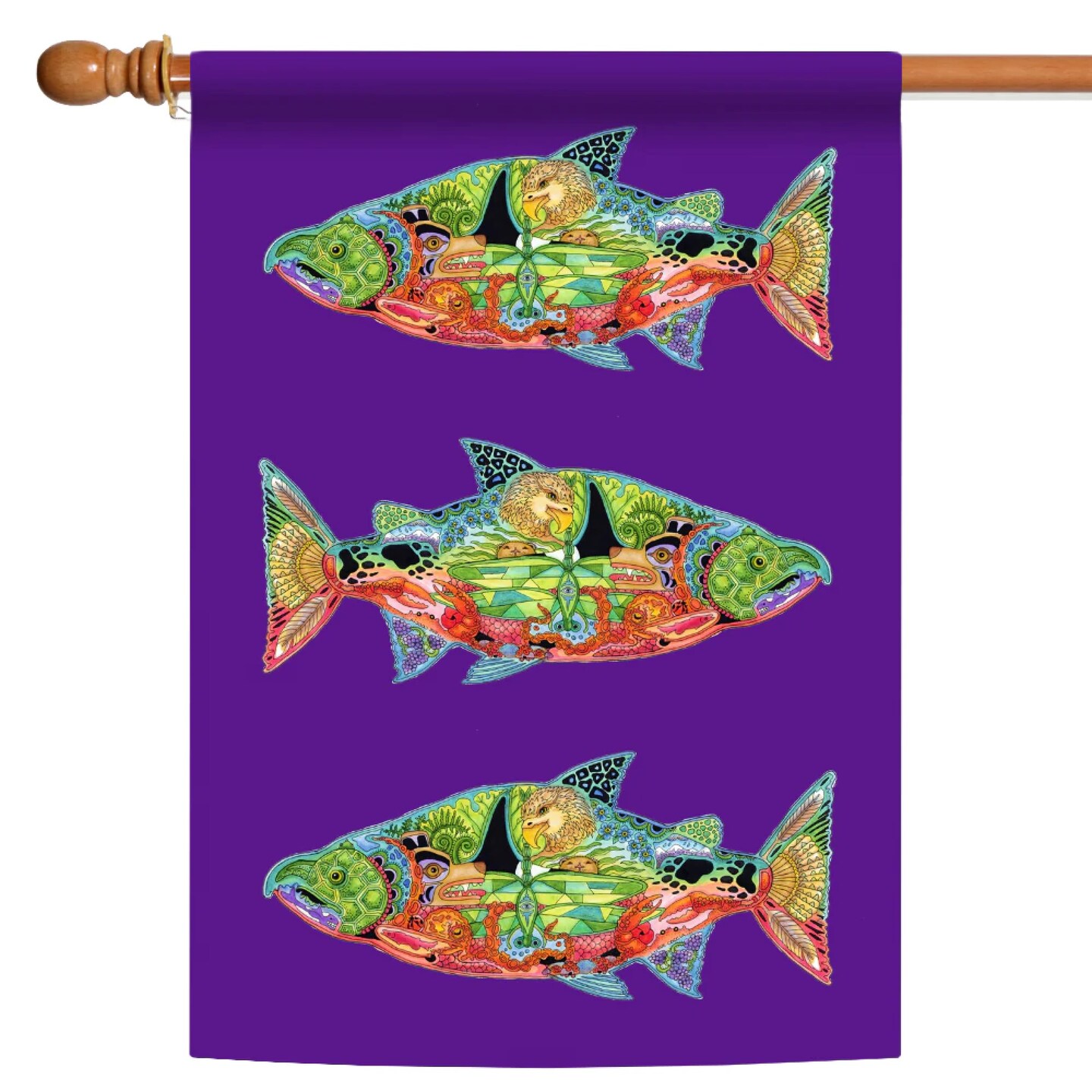 Toland Home Garden Chinook Salmon Animal Spirits Outdoor House Flag 40 ...