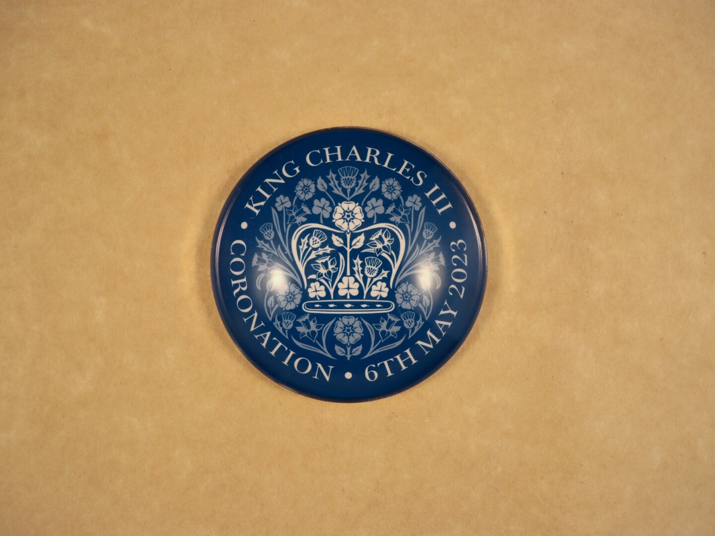 Coronation Paperweight, King Charles III, Blue Emblem, Coronation ...