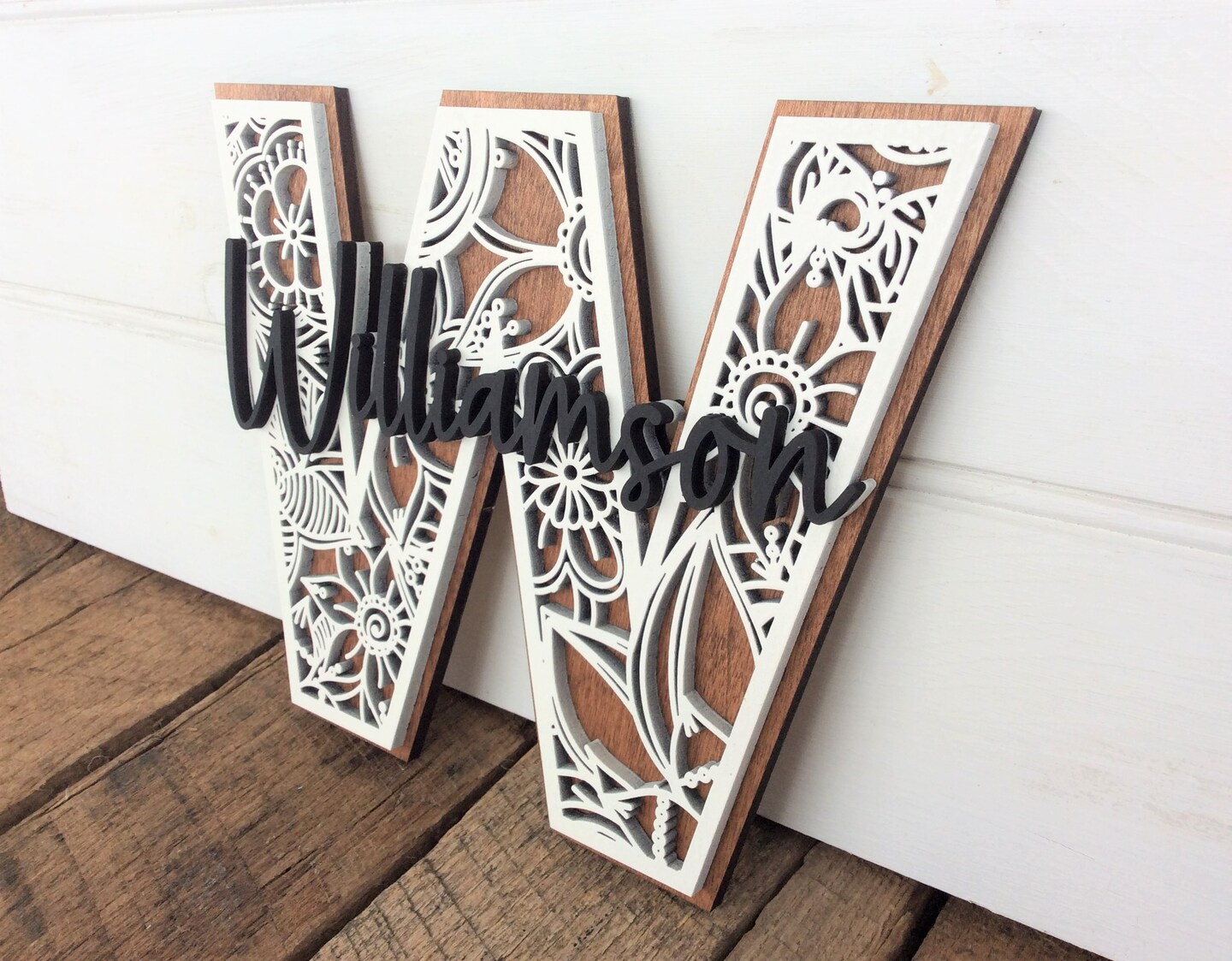 Last Name Letter Monogram Custom Wedding Decor Sign Wall Initial With