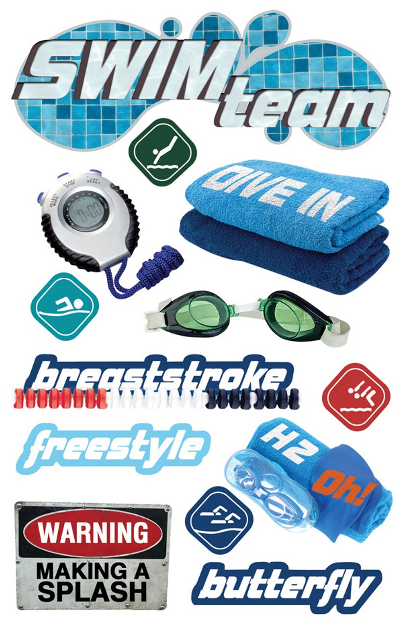 Paper House Swim Team Dimensional Stickers | Michaels