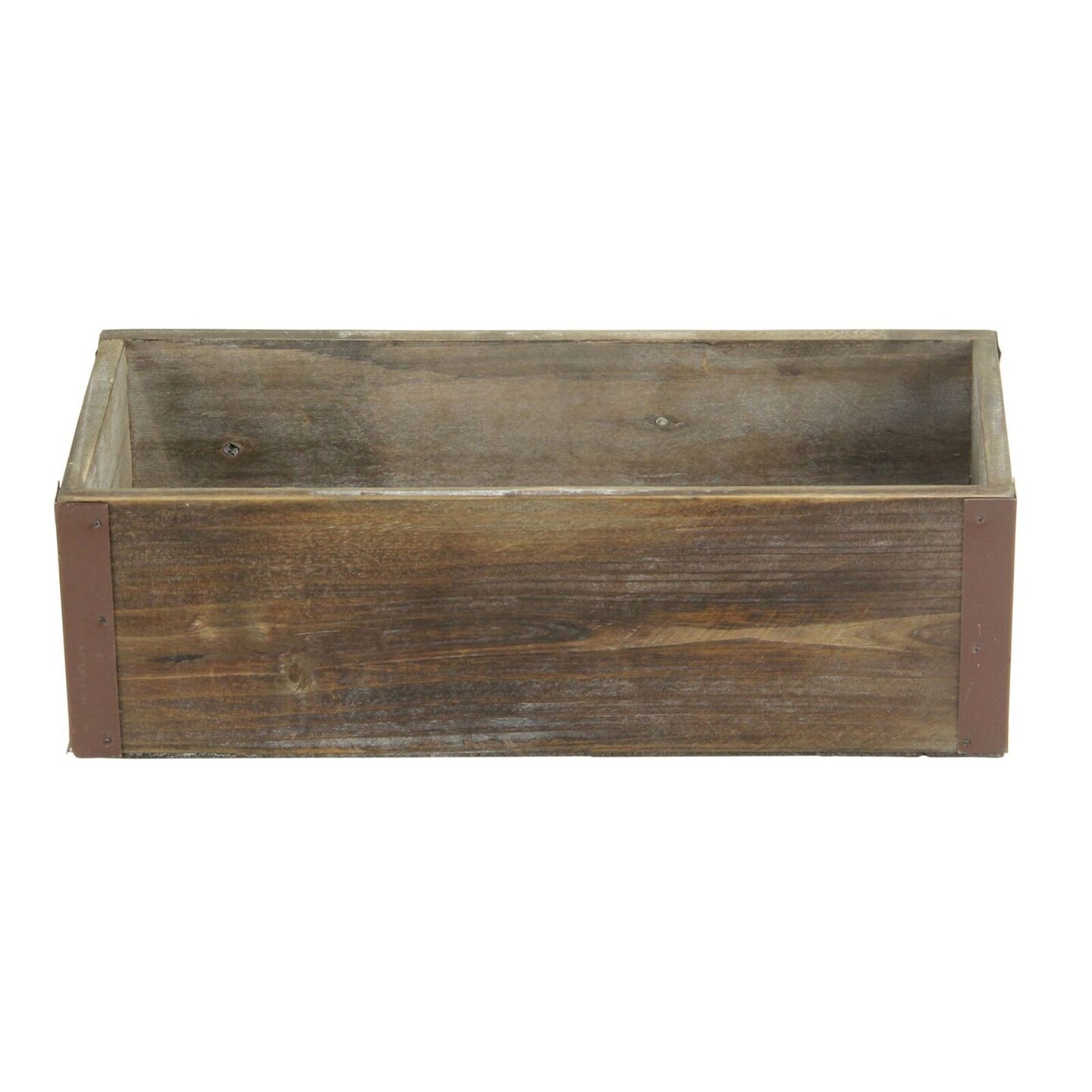 Contemporary Home Living 11.25" Brown Distressed Finish Rectangular ...