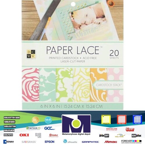 DCWV®️ STACK - DCWV - 6 X 6 - LACE PAPER 20 Sh CP-012-00655 LASER CUT ...
