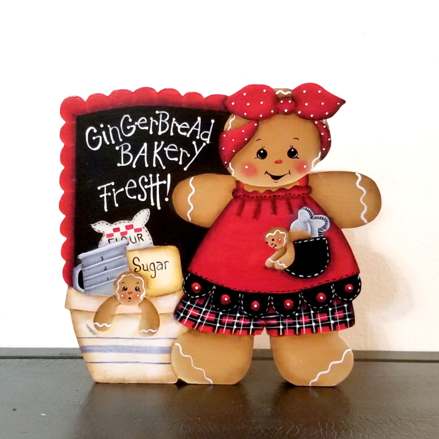 Hand-Painted Personalized Wooden Gingerbread Shelf Sitter, Gingerbread ...
