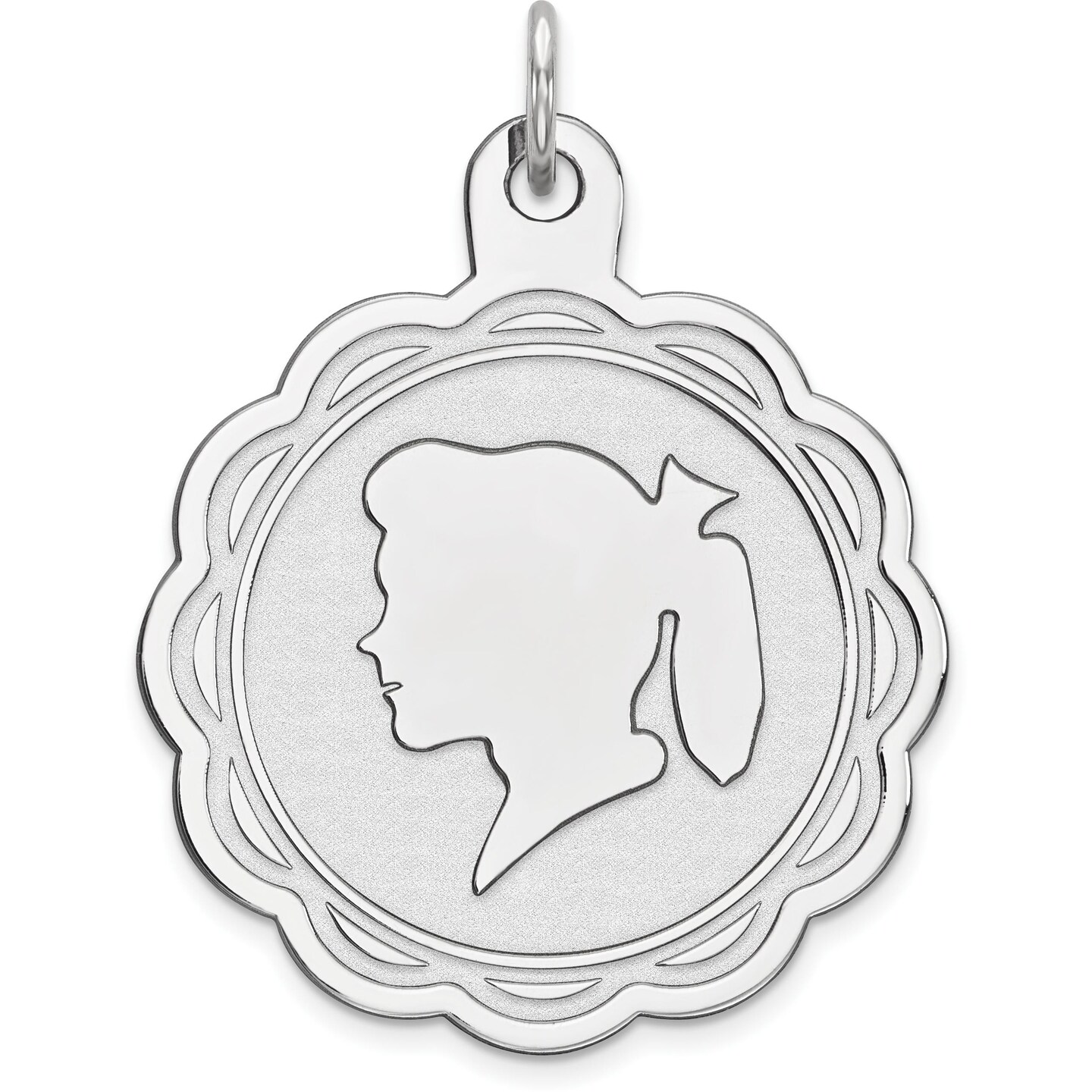 Sterling Silver Girl Charm Jewerly 25mm x 23mm | Michaels