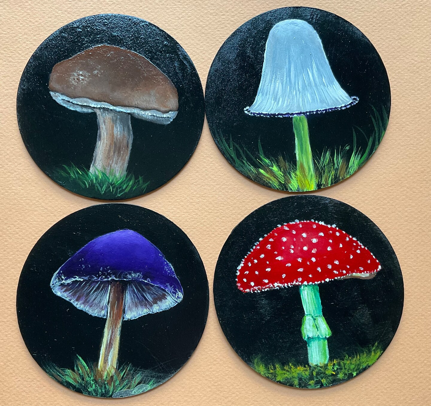 Hand Painted Mushroom Wooden Coasters | MakerPlace by Michaels