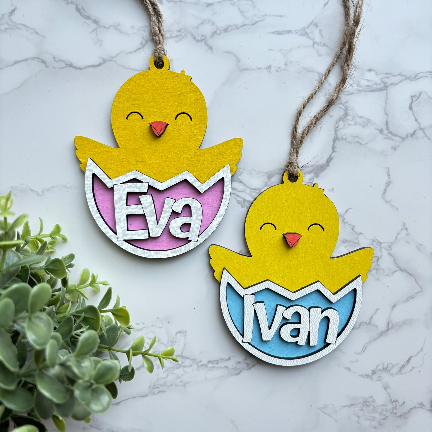 Personalized Easter Basket Tags, Chick Tags, Name Tags, Easter ...