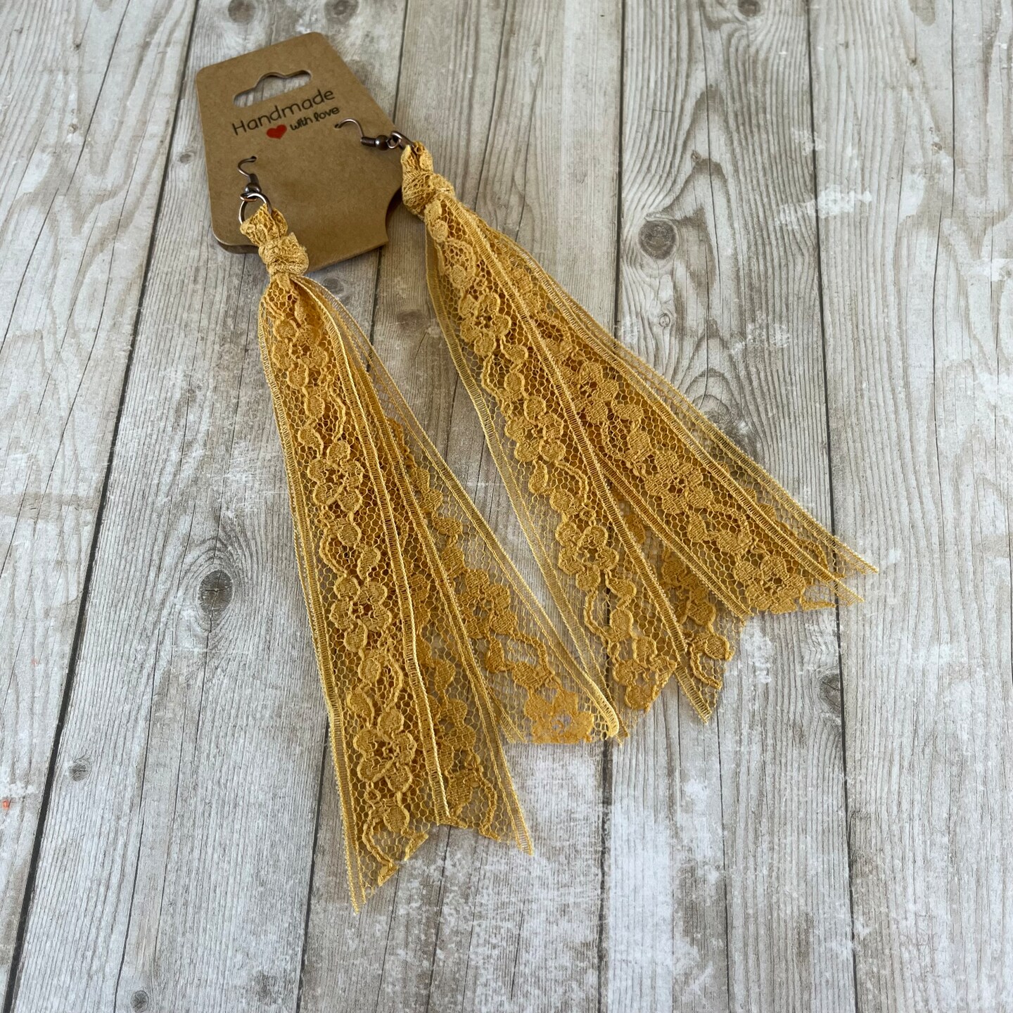 Mustard tassel earrings store