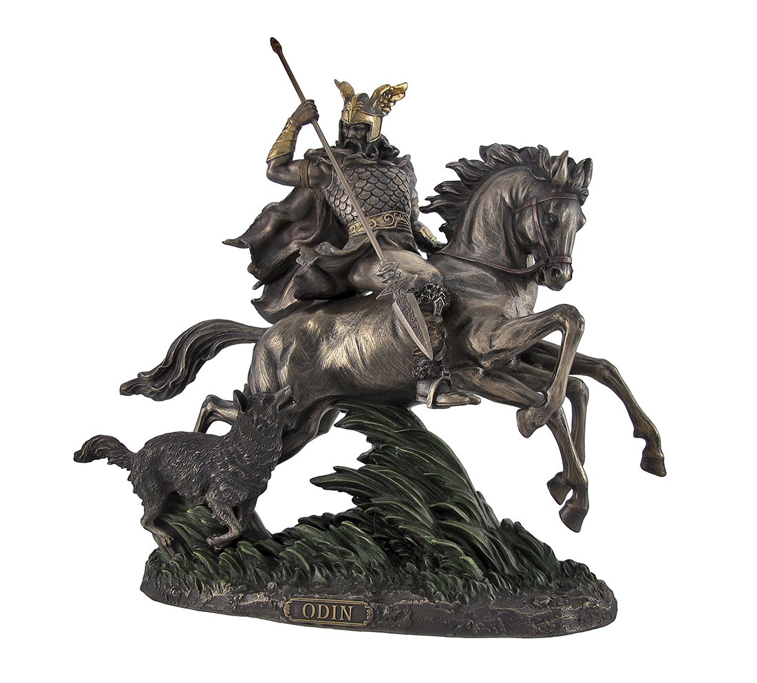 Bronzed Norse God Odin Riding Sleipner Statue | Michaels