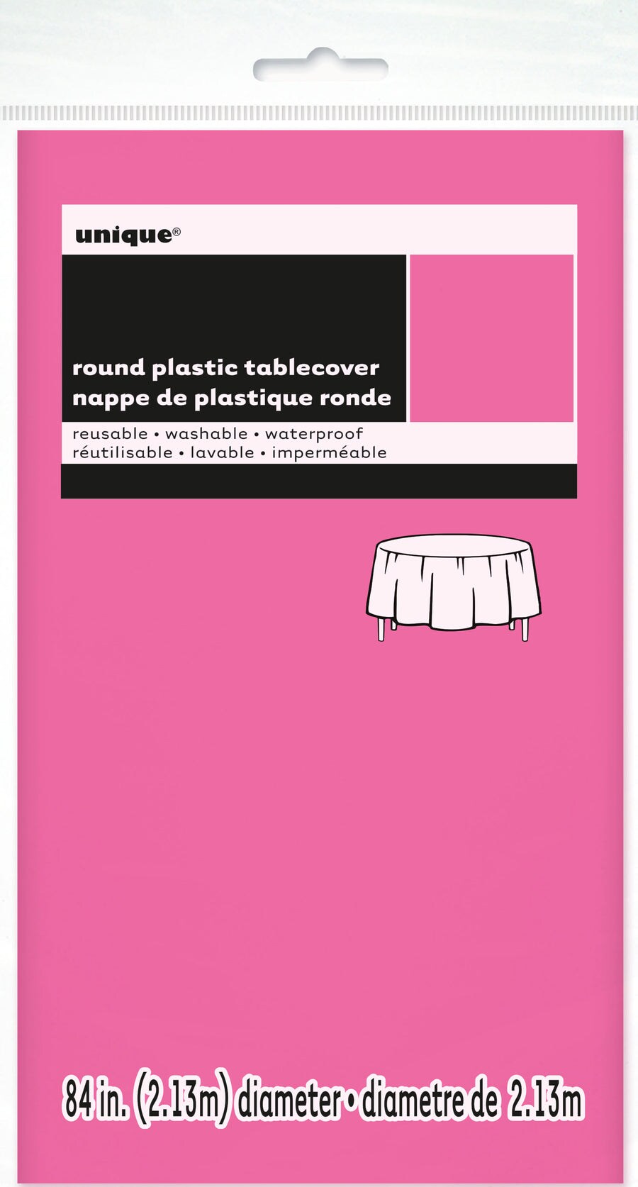 Hot Pink Solid Round Plastic Table Cover, 84", 1ct | Michaels