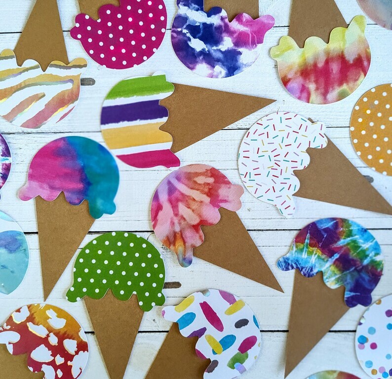 Ice Cream Cone Die Cuts for Banners, Bulletin Boards, Table Decor ...