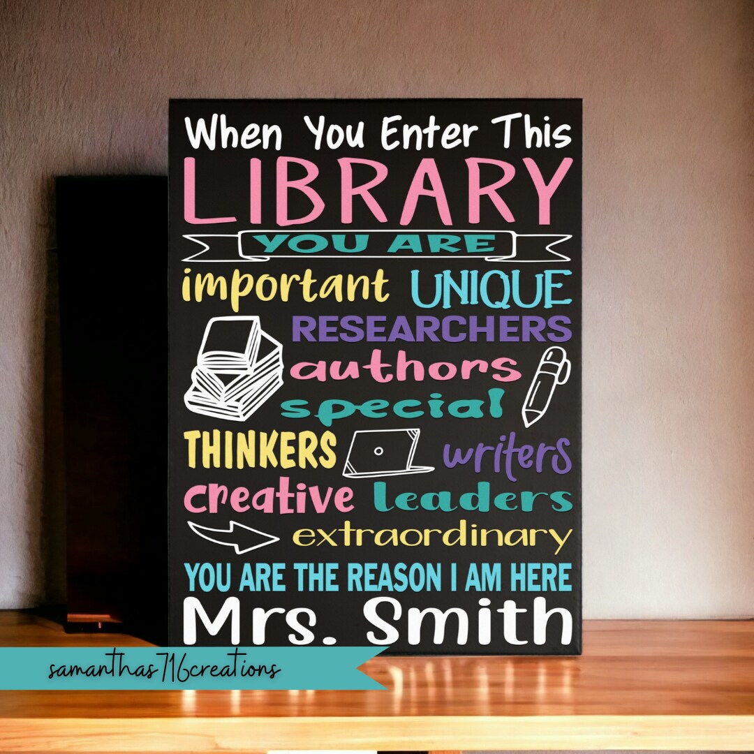 When You Enter This Library Sign, School Library Decor, Gift For ...