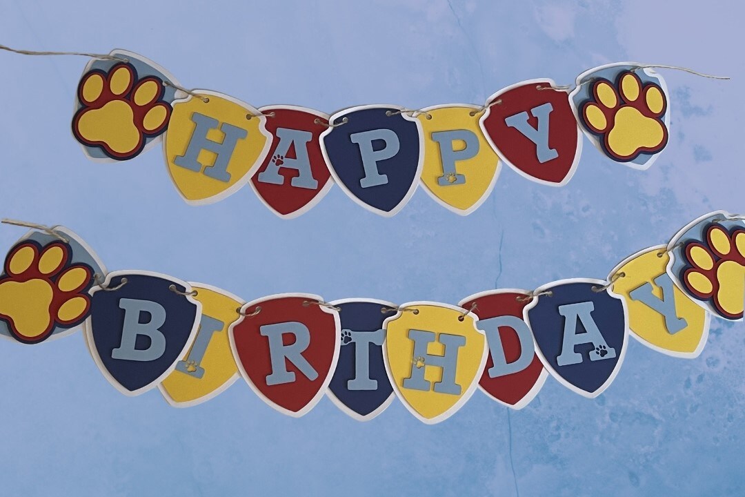 Custom Paw Banner, Paw Banner, Paw-ty, Paw Birthday, Paw Party, Pups ...