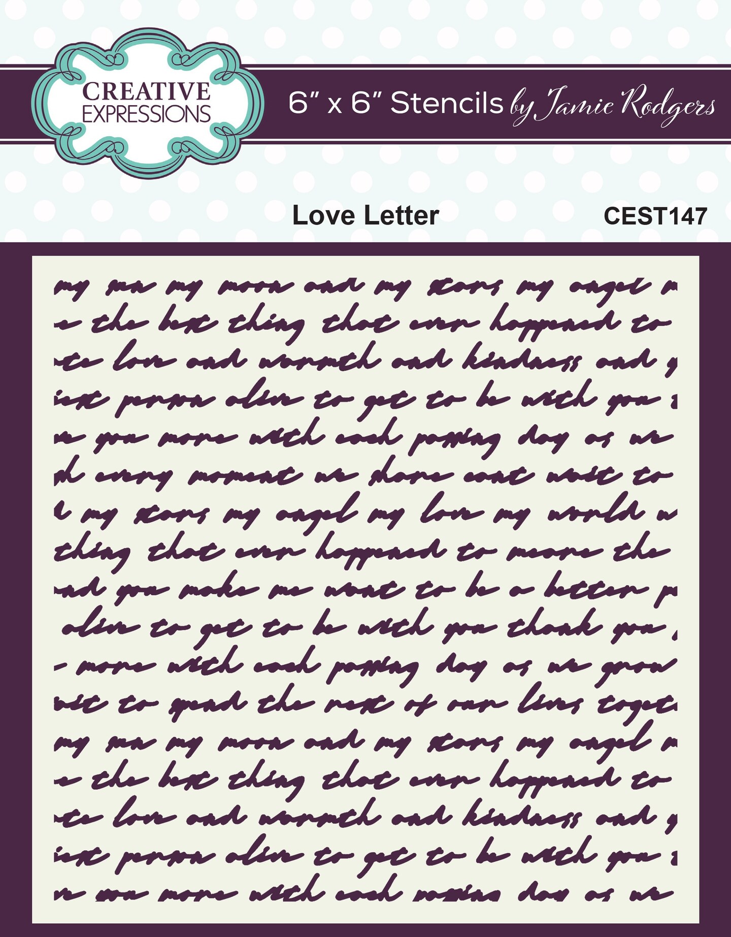 Creative Expressions Stencil 6"X6" By Jamie Rodgers-Love Letters | Michaels