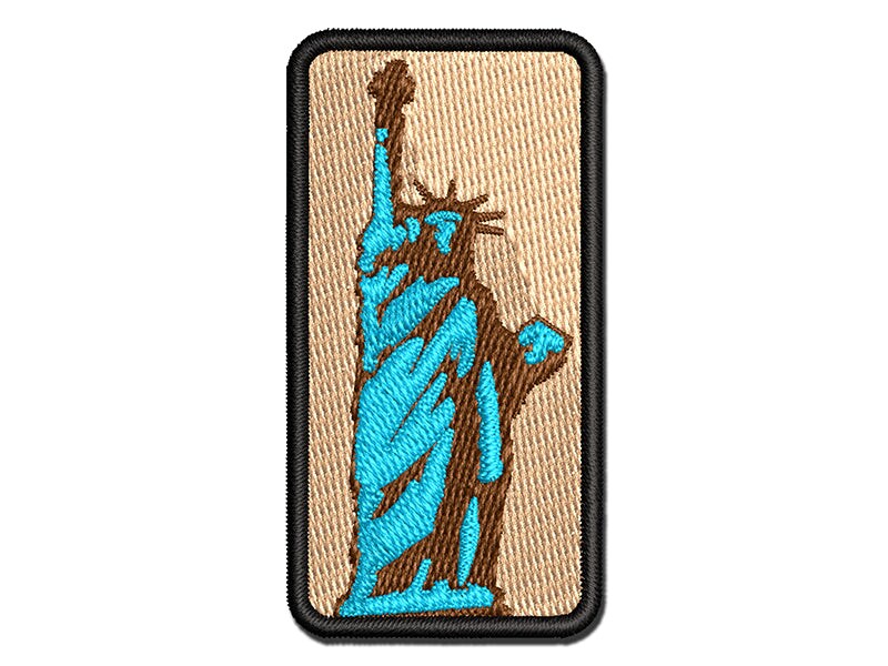 Statue of Liberty Sketch Multi-Color Embroidered Iron-On or Hook & Loop ...