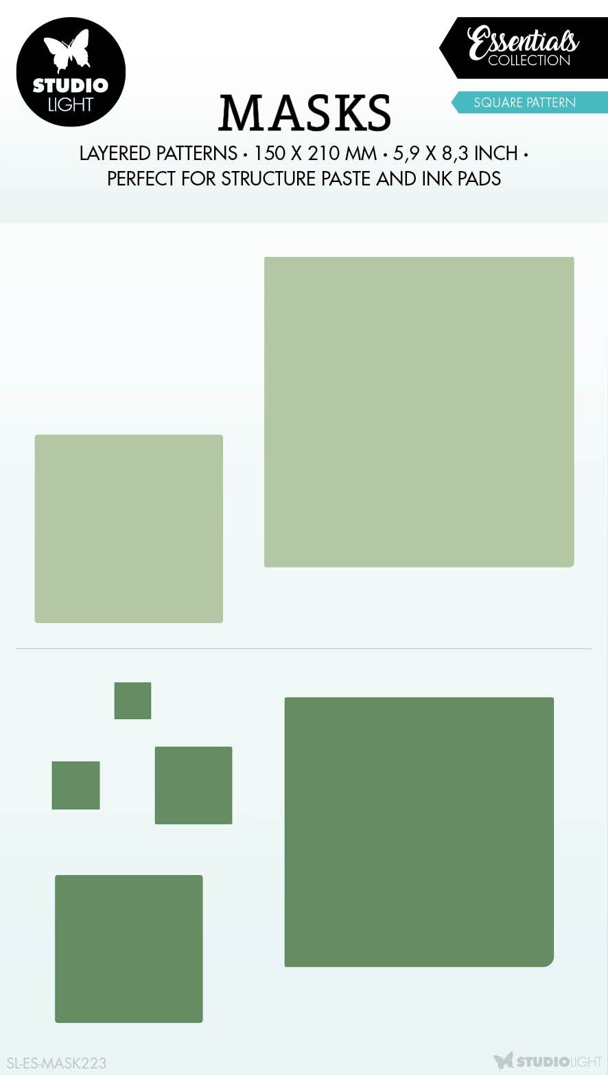Studio Light Essentials 5.9"X8.25" Stencil-Nr. 223, Square Pattern ...