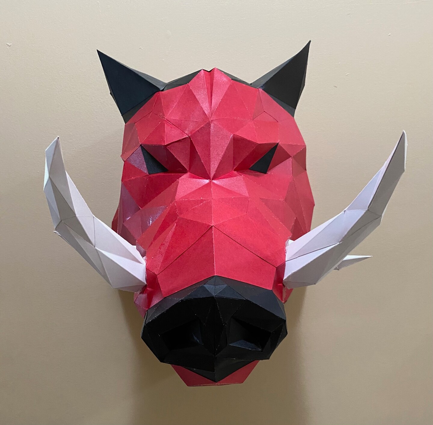 UNIVERSITY OF ARKANSAS HOG Mascot - 3D Papercraft -Wall Mount ...