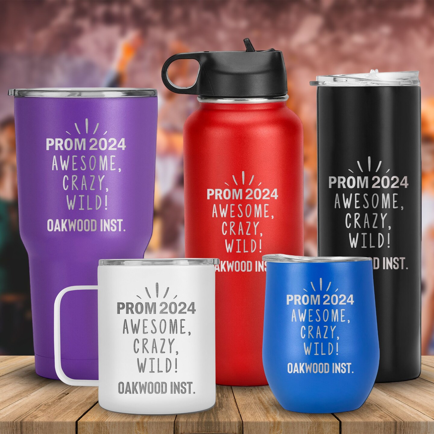 Prom 2024- Awesome, Crazy, Wild! - Custom Name Engraved Tumbler ...