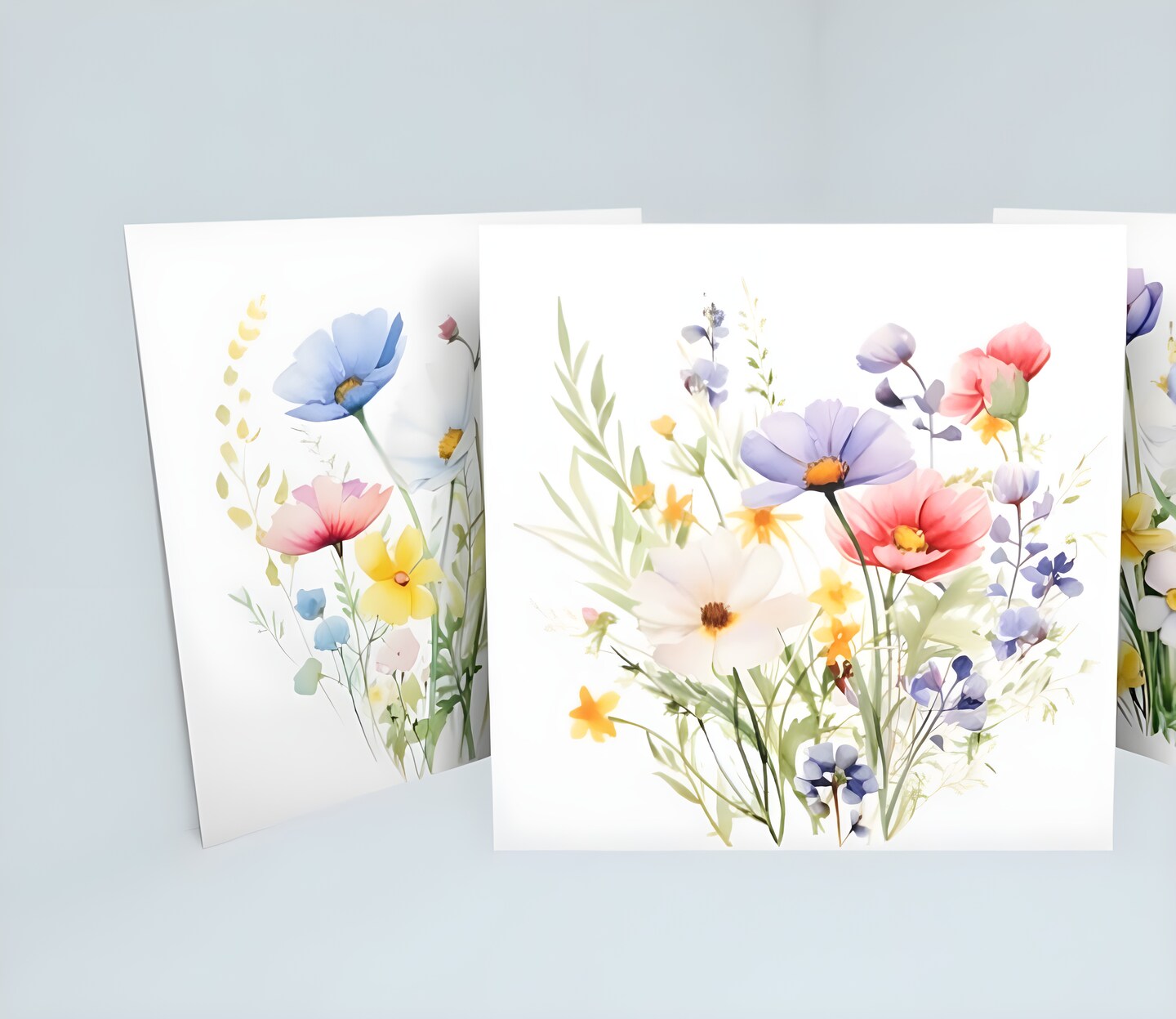 Matched Set of 3 Cards, Wildflower Cards, Thank You Cards, Invitation ...