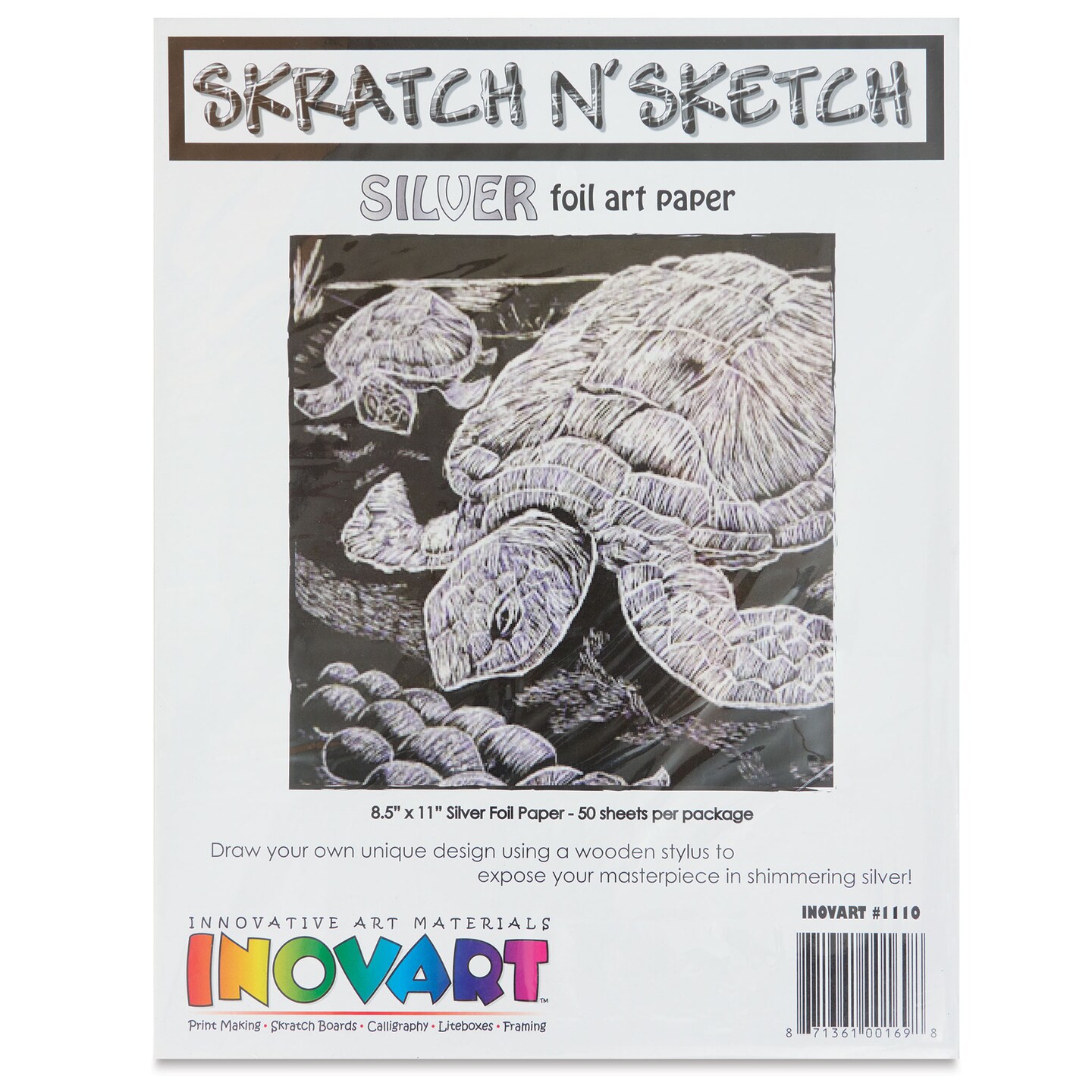 Inovart Skratch N' Sketch Scratch Foil Paper - Silver, Pkg of 50 | Michaels