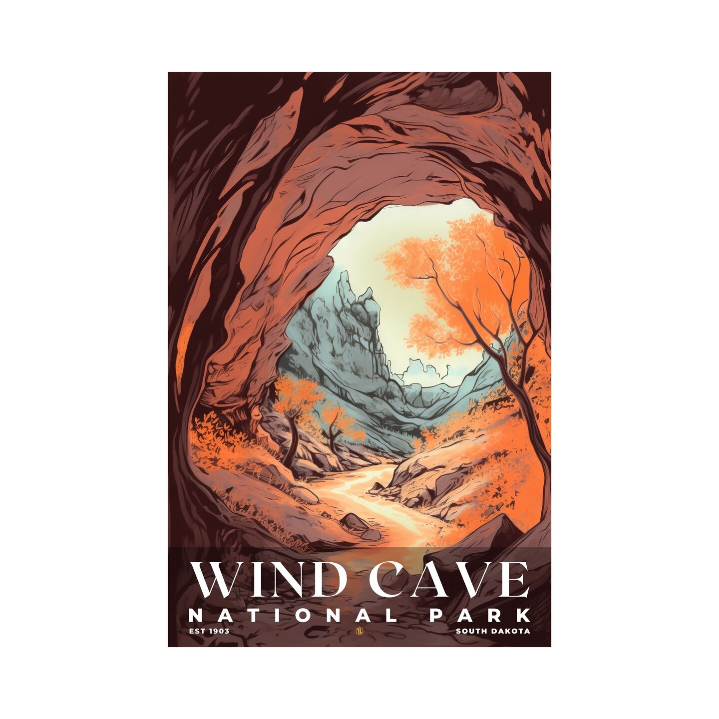 Wind Cave National Park Poster, Travel Art, Office Poster, Home Decor ...