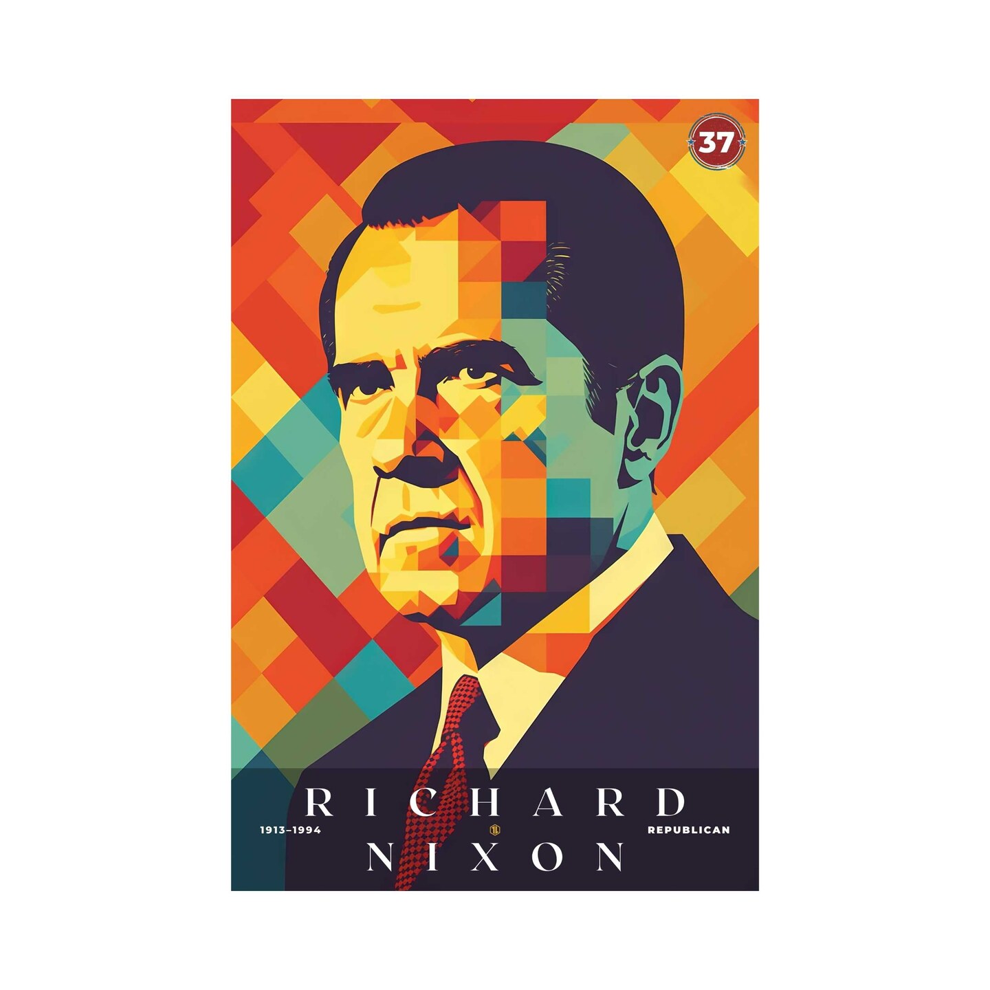 Richard Nixon Poster, US President Print, Office Poster, Home Decor ...