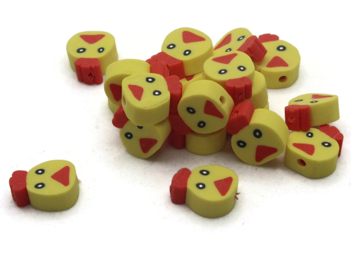 20 Yellow Chicken Head Miniature Animal Polymer Clay Beads | Michaels