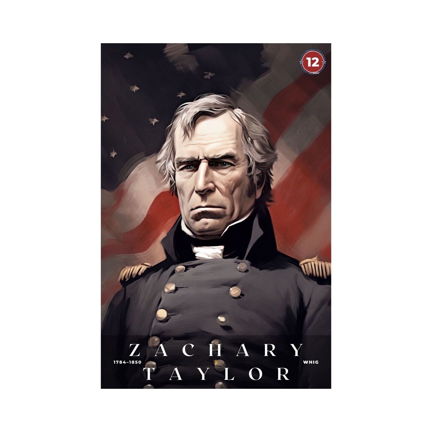 Zachary Taylor Poster, US President Print, Office Poster, Home Decor ...