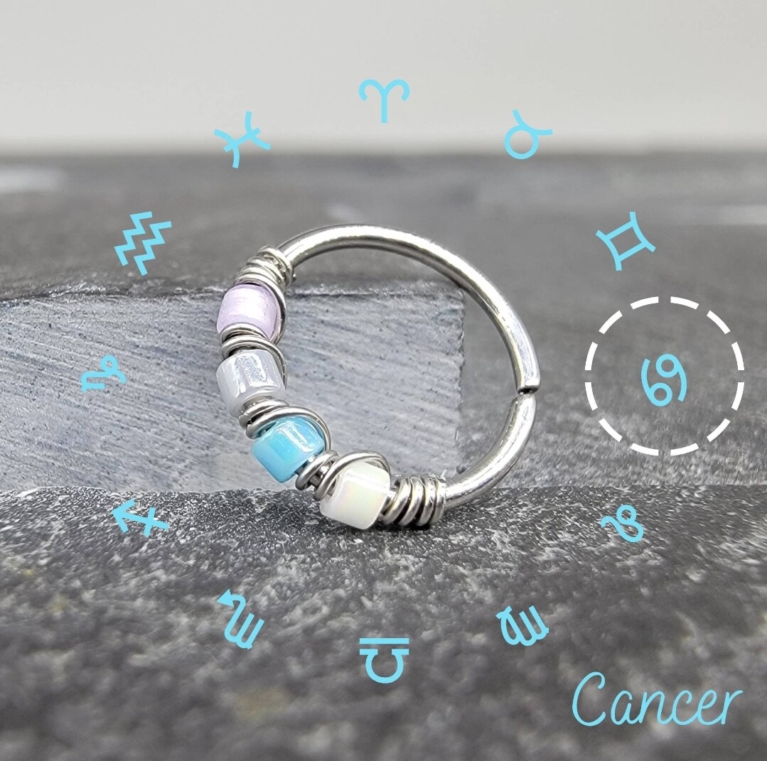 Cancer Zodiac Sign Nose Ring Hoop, Cartilage Earring Piercing Jewelry ...