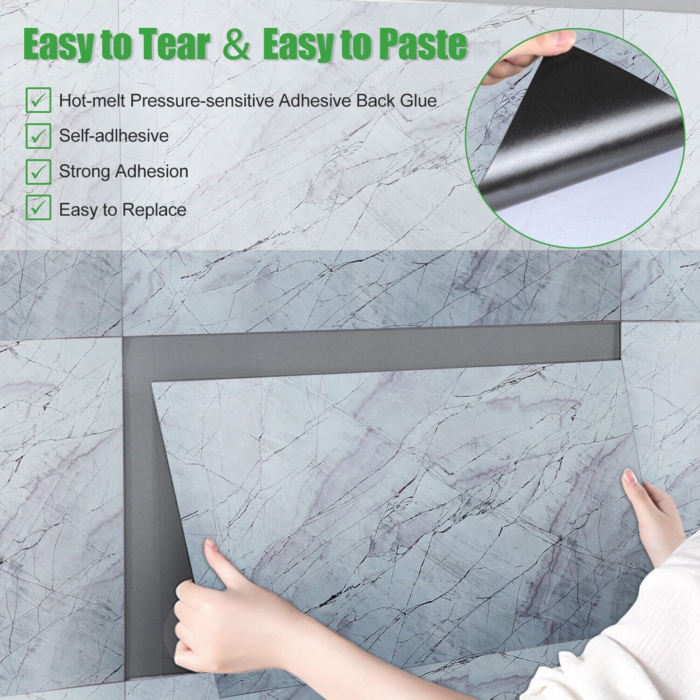 Self-Adhesive 3D Marble Stone Tile Panels | Michaels