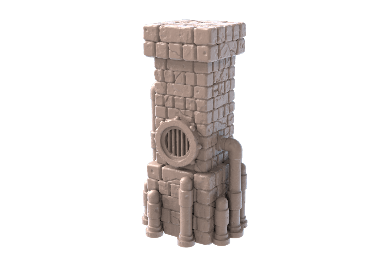 Sewer pillar, V1 - Scatter Terrain. Apx. 56mm tall. Unpainted resin ...