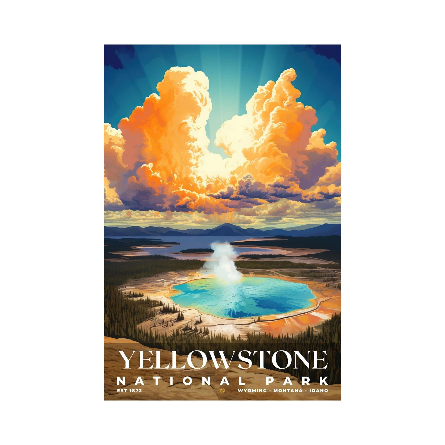 Yellowstone National Park Poster, Travel Art, Office Poster, Home Decor ...