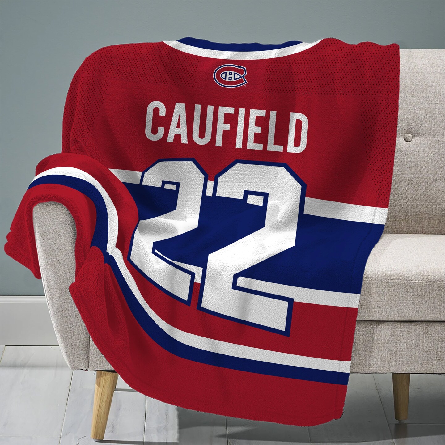 Sleep Squad Montreal Canadiens Cole Caufield 60” x 80” Raschel Plush ...