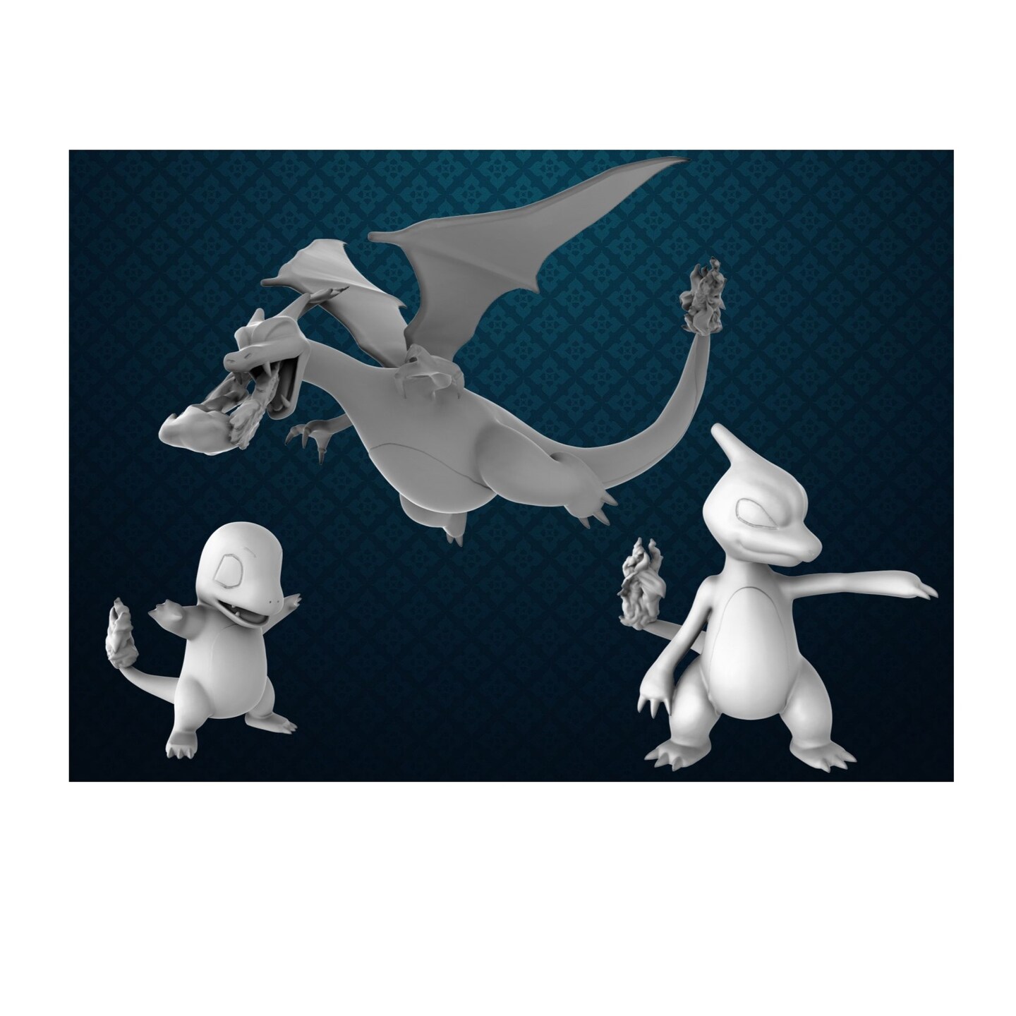 Charizard line from Irnkman Minis. Total heights apx. 25mm - 102mm. 3 ...