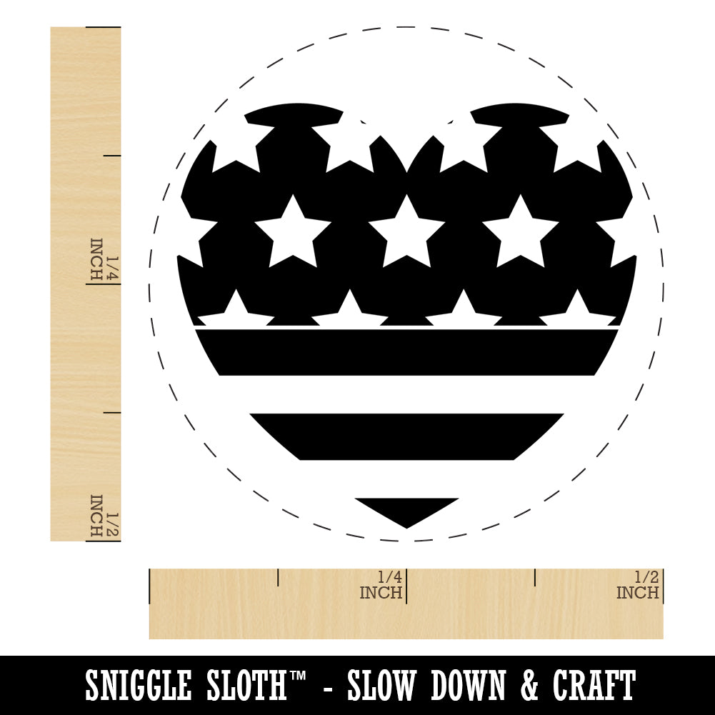 Patriotic Flag Heart July 4th Independence Day Self-Inking Rubber Stamp ...