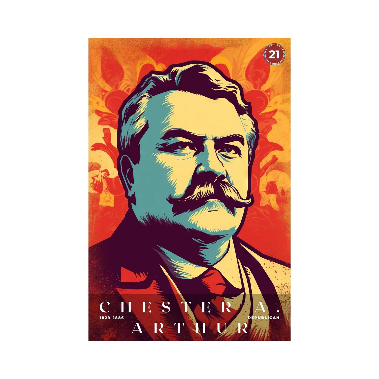 Chester A. Arthur Poster, US President Print, Office Poster, Home Decor ...