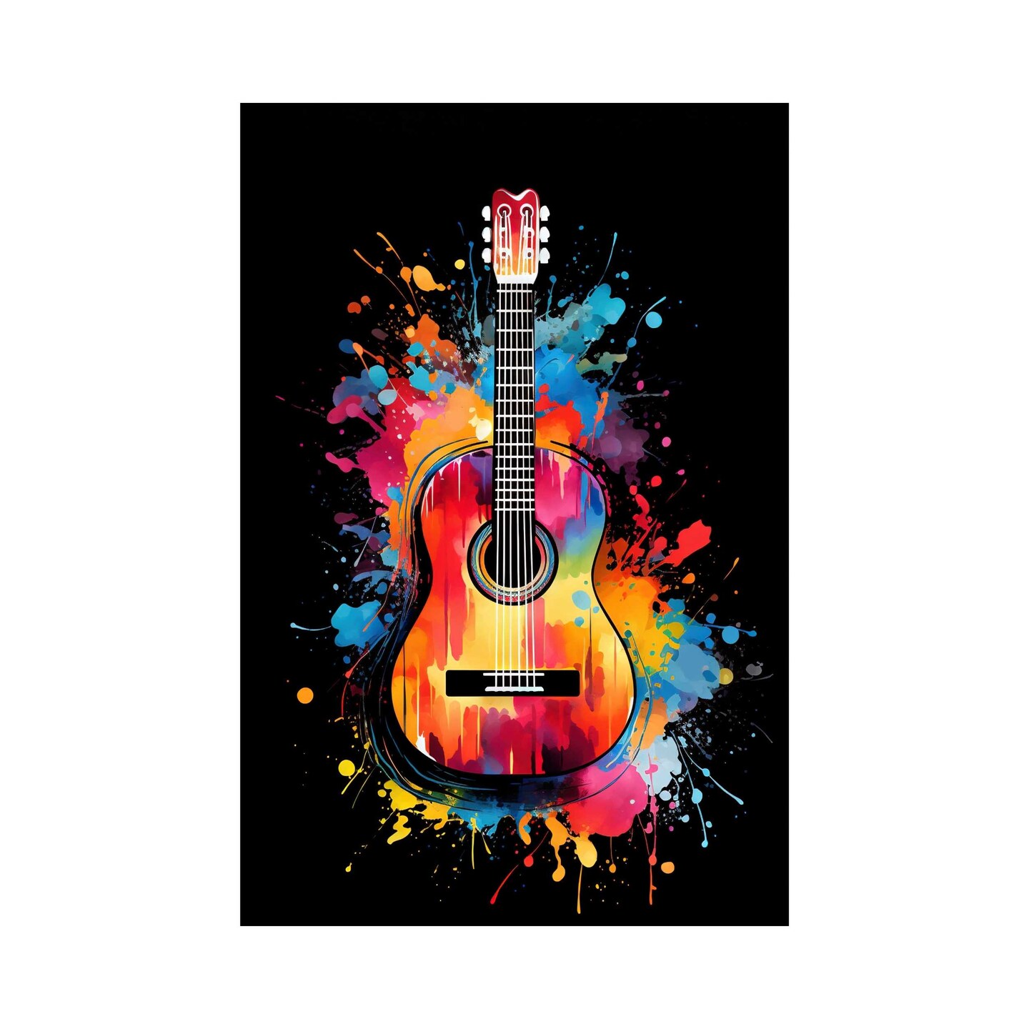 Classic Guitar Poster, Musical Instrument Print, Office Poster, Home ...