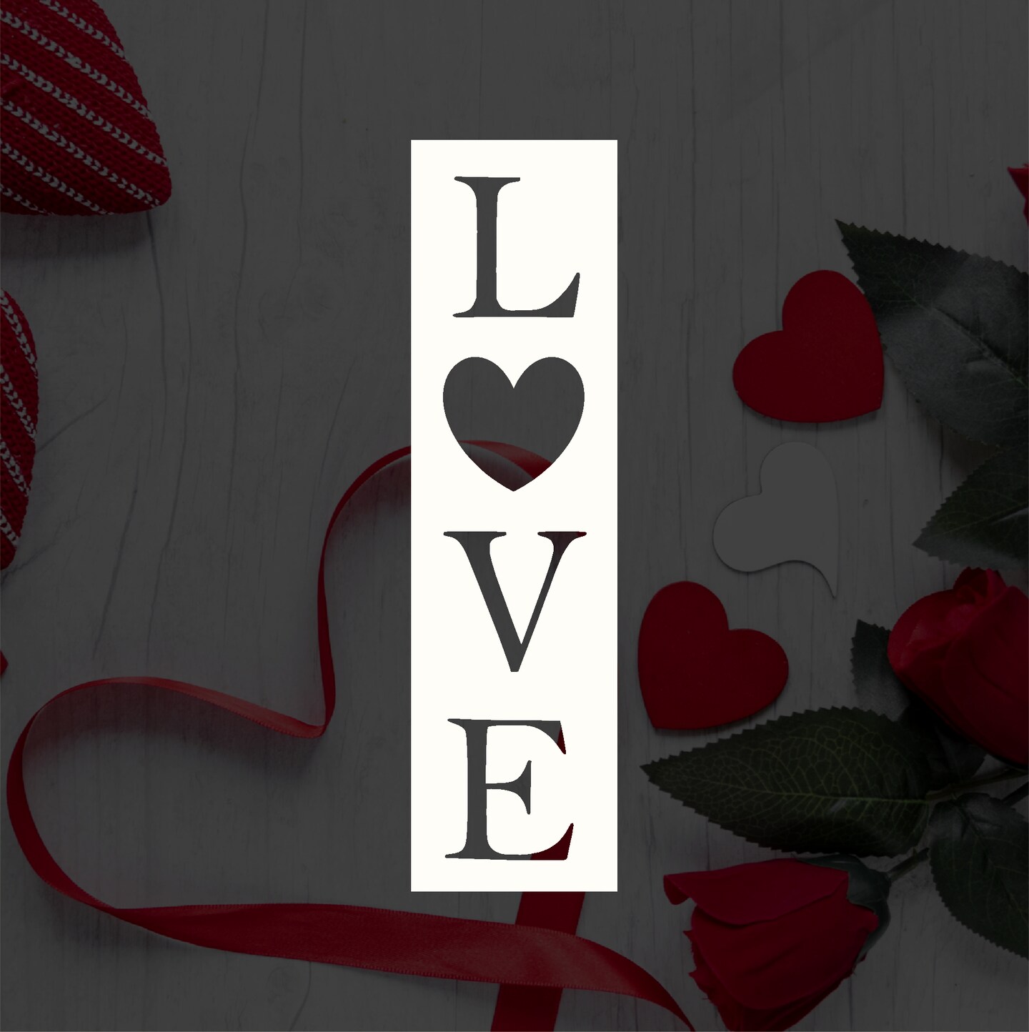 Vertical Love with Heart Reusable Stencil (Many Sizes) | MakerPlace by ...