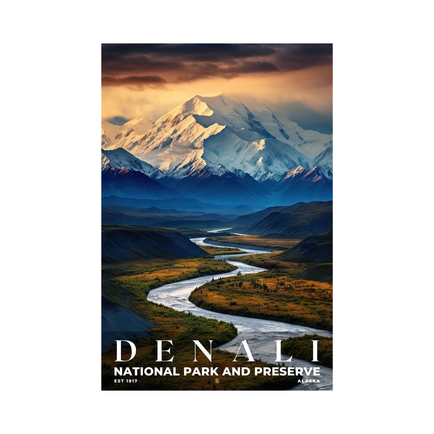 Denali National Park and Preserve Poster, Travel Art, Office Poster ...