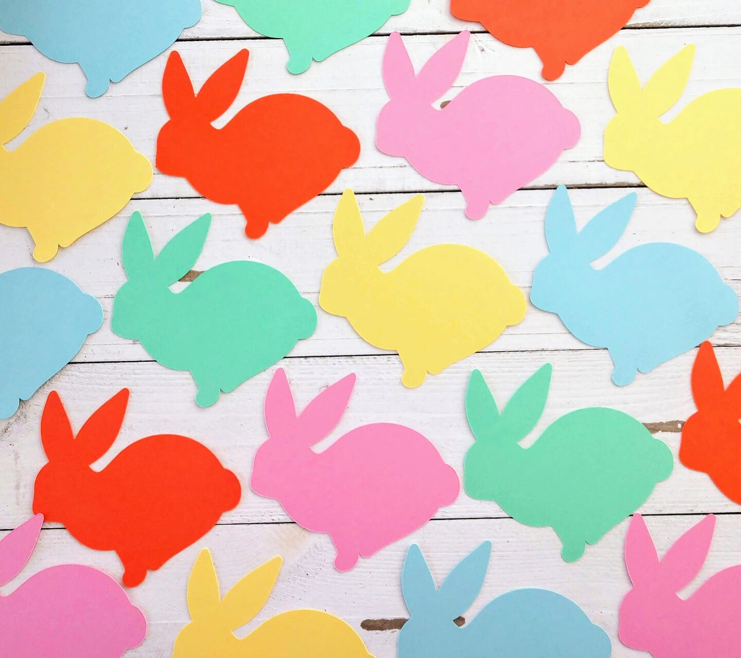 10 Colorful Sitting Easter Bunny Die Cuts, Bunny Punch, Some Bunny is ...