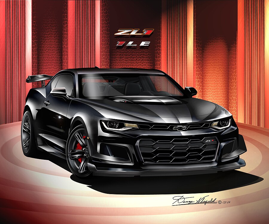 2017-2019 Camaro ZLI - 1LE Art Prints by Danny Whitfield | Black | Car ...