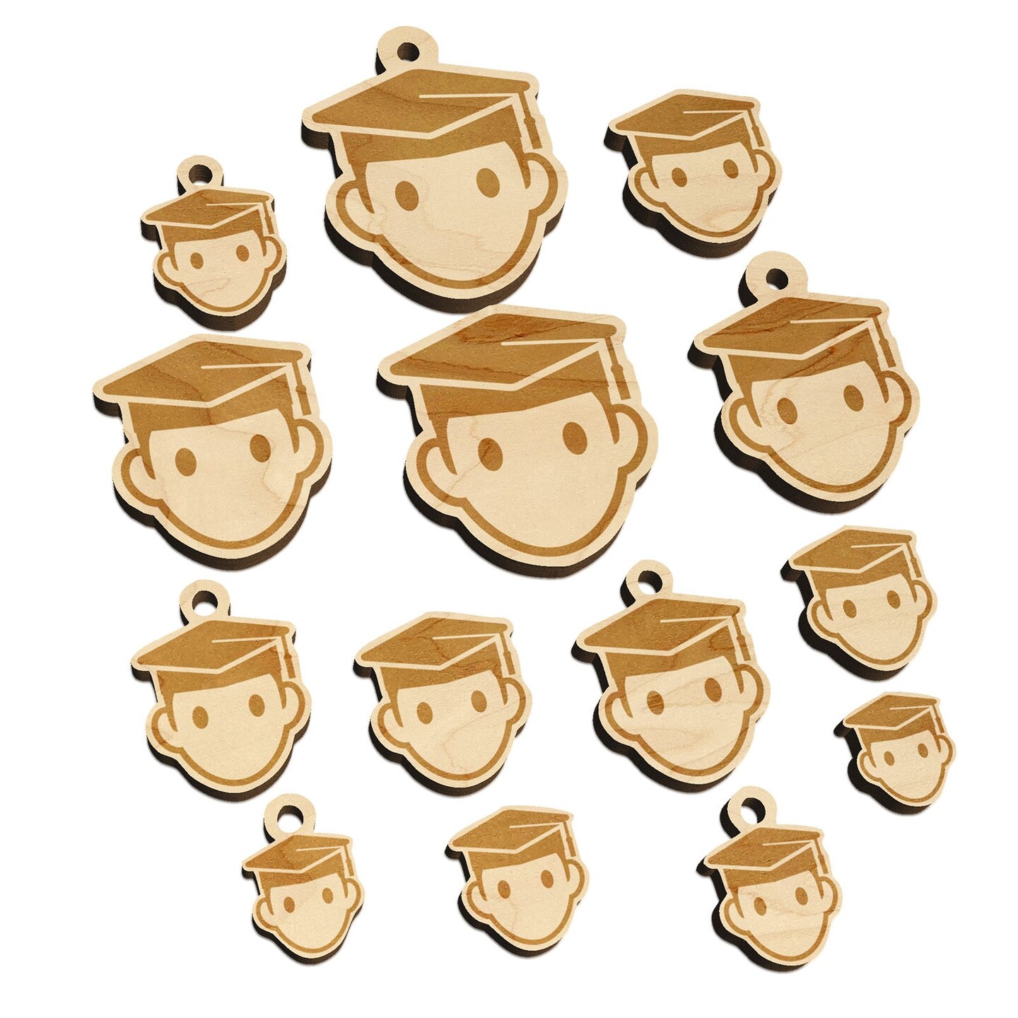 Occupation Student Graduate Cap Graduation Icon Mini Wood Shape Charms ...