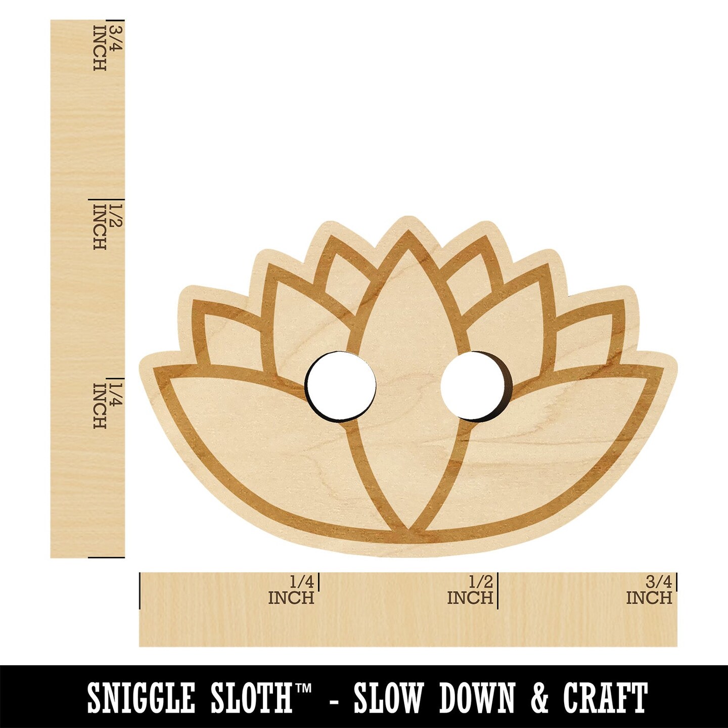 Yoga Lotus Flower Outline Wood Buttons for Sewing Knitting Crochet DIY ...