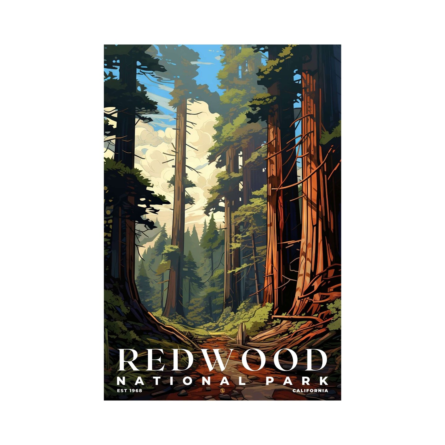 Redwood National and State Parks Poster, Travel Art, Office Poster ...