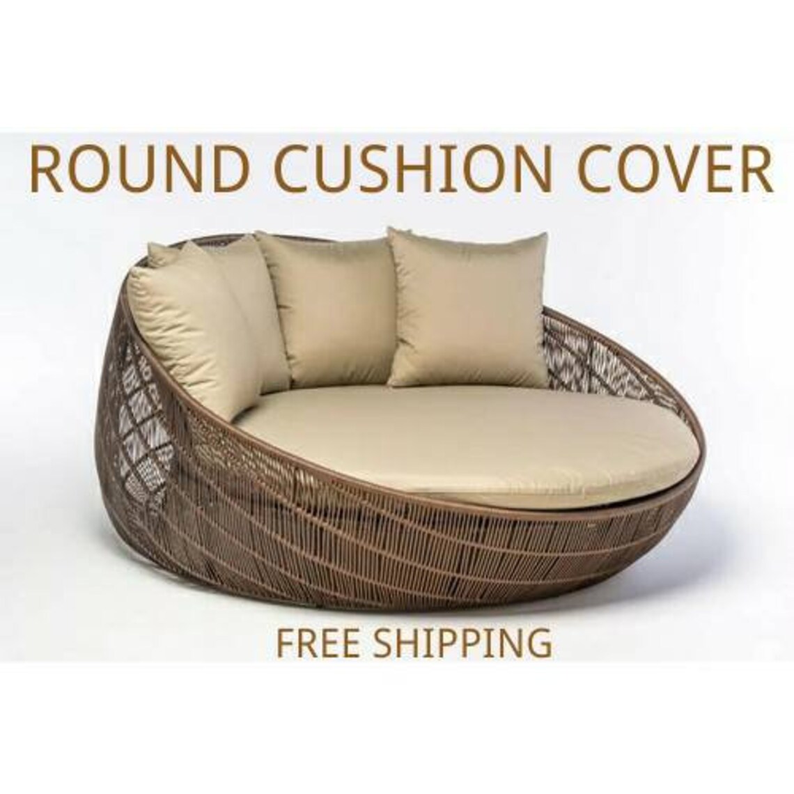 Custom ROUND DAYBED Cover Set with Elastic Fitted and Zippered Options ...